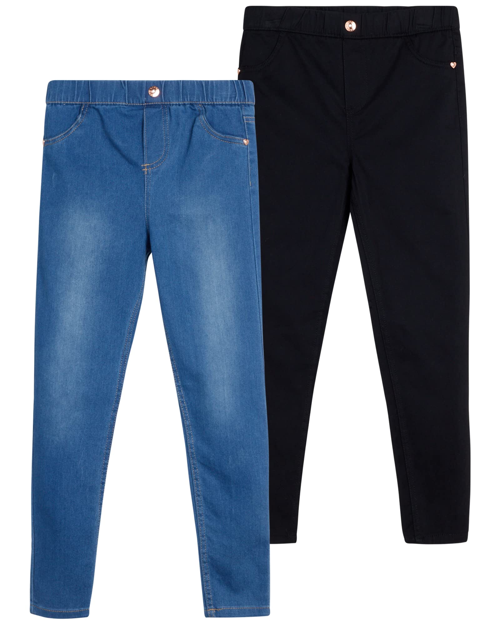 Girls' Stretch Denim Pull On Jeans (2 Pack) - Sandyswim