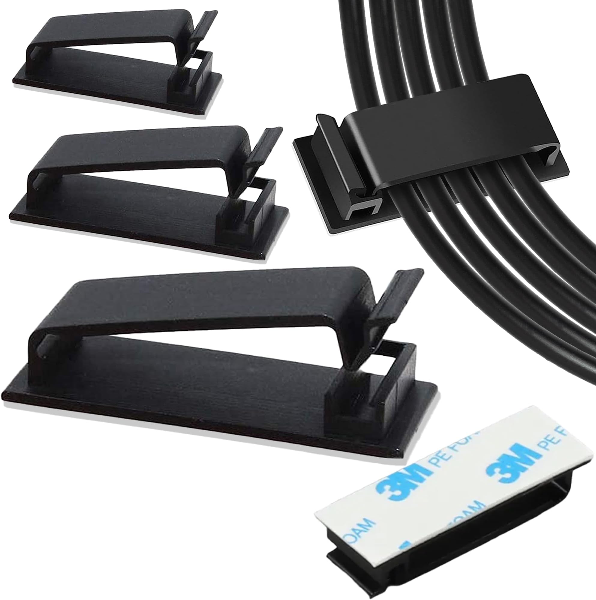 Amazon.com: XHF 50 PCS Self Adhesive Cable Clips(L) White,Wire Clips ...