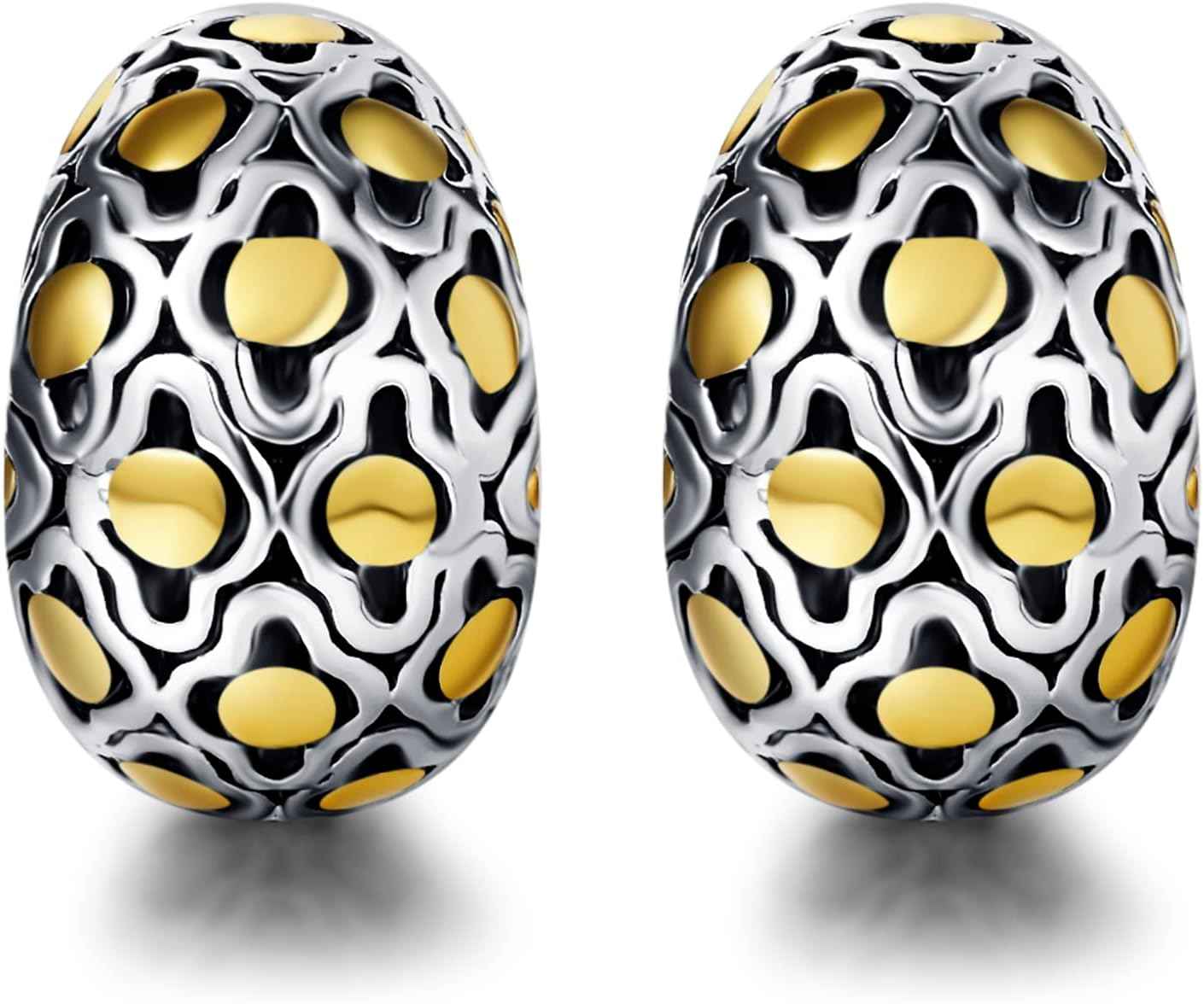 Amazon.com: UNY JEWEL Jewelry Two Tone C Shape Multi Gold Dots Women ...