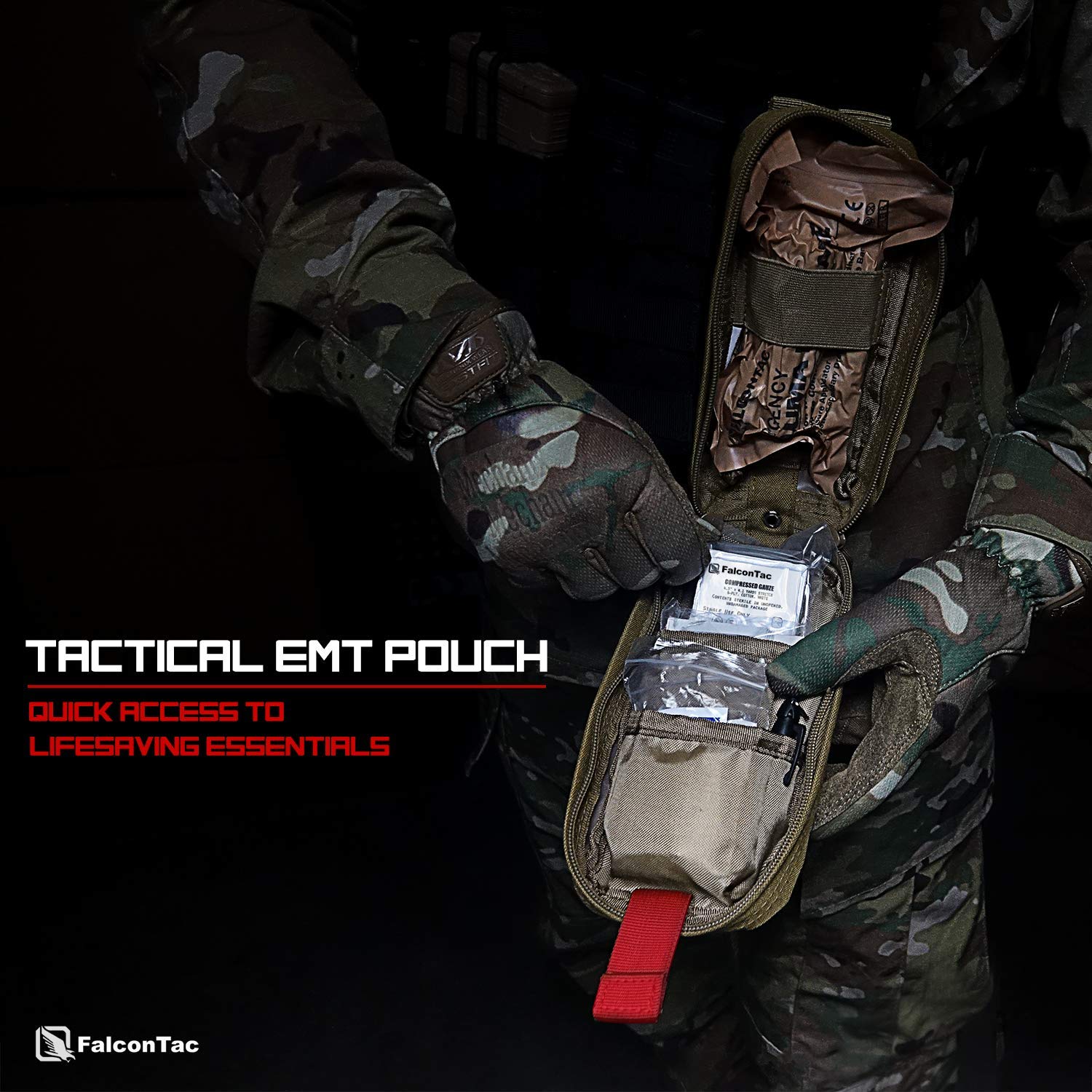 FalconTac Tactical EMT Pouch Everyday Carry First Aid Pouch with Molle ...