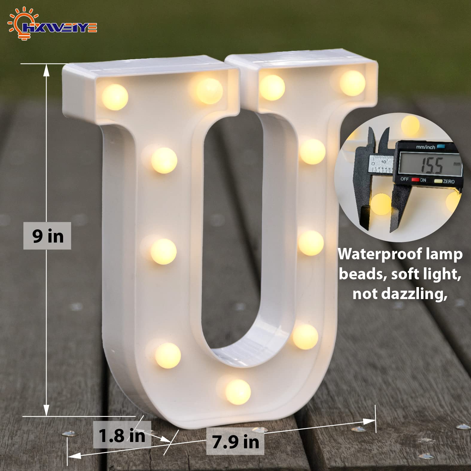Snapklik.com : HXWEIYE LED Marquee Letters Lights Sign-U, Led Letters ...