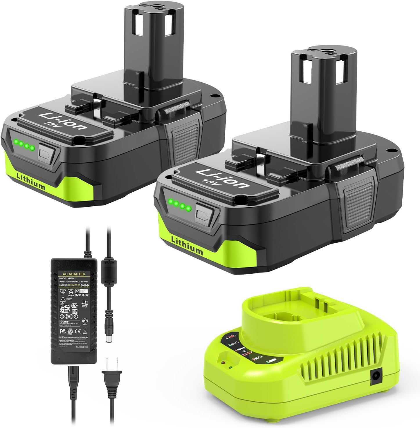 Amazon.com: Nicetoro 2Packs 18V 3.0Ah Battery Replacement for Ryobi 18V ...