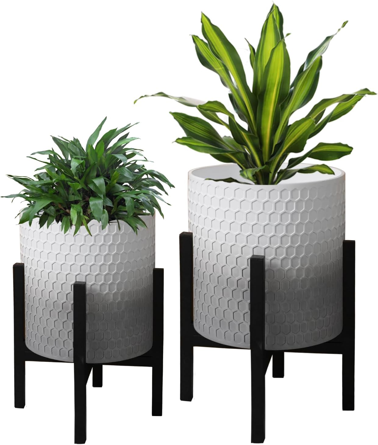 Amazon.com : Oakrain Mid Century Planters for Indoor Plants, Set of 2 ...