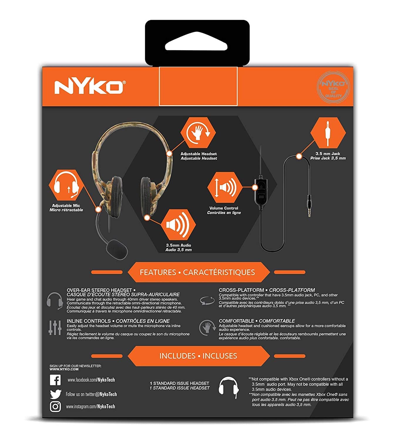 Snapklik.com : Nyko Standard Issue Headset - Universal Stereo Gaming Headset w/Omni-Directional ...