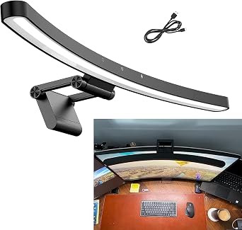 Amazon.com: Giousv Universal Curved Monitor Light - Adjustable Clip for ...