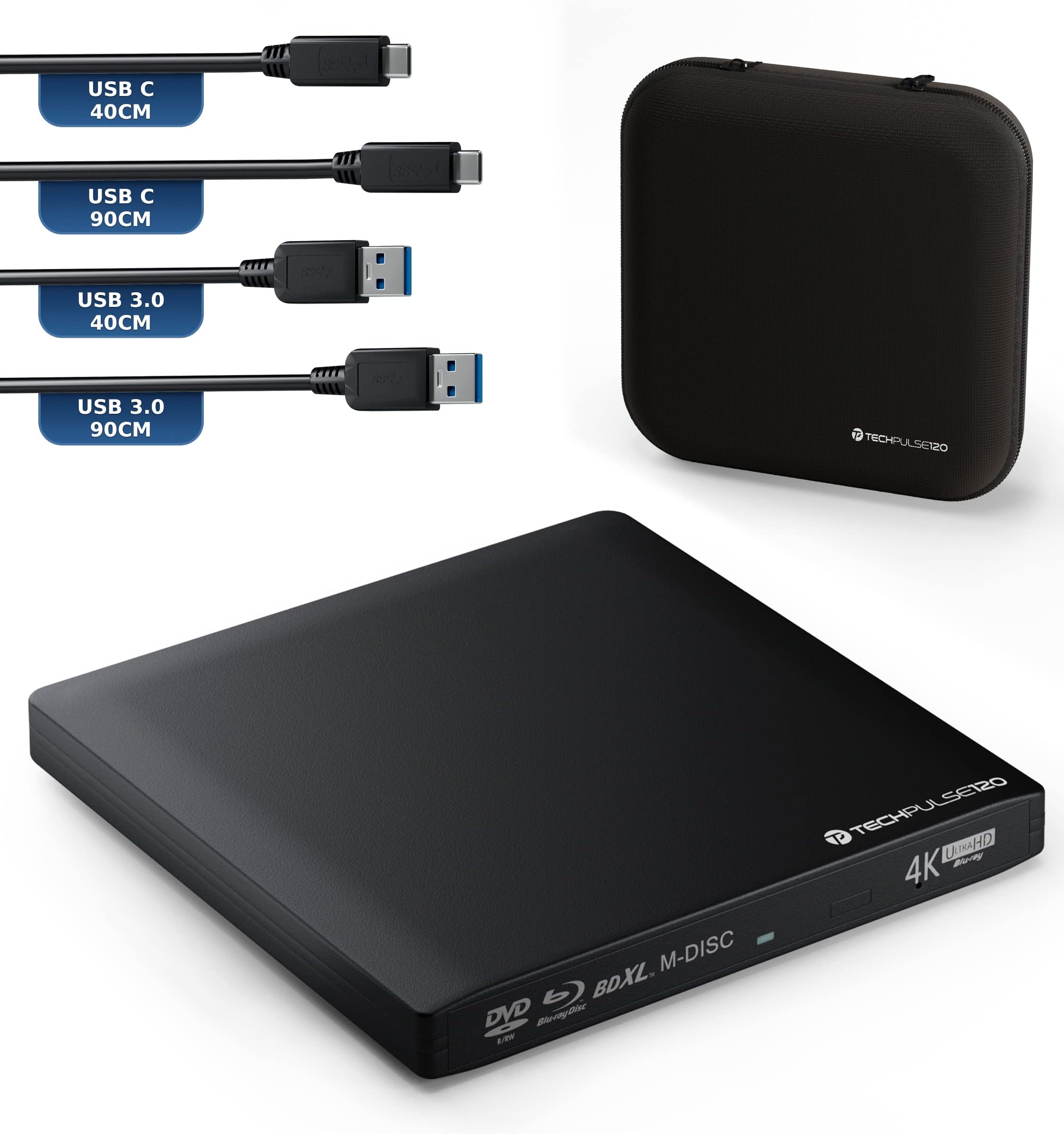 BUNUD Externes CD DVD Laufwerk USB 3.0 & Type-C DVD Laufwerk Extern mit ...