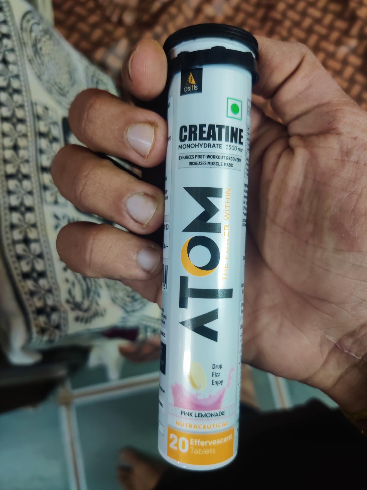 Asitis Nutrition ATOM Creatine Monohydrate 1500mg Effervescent 20 ...