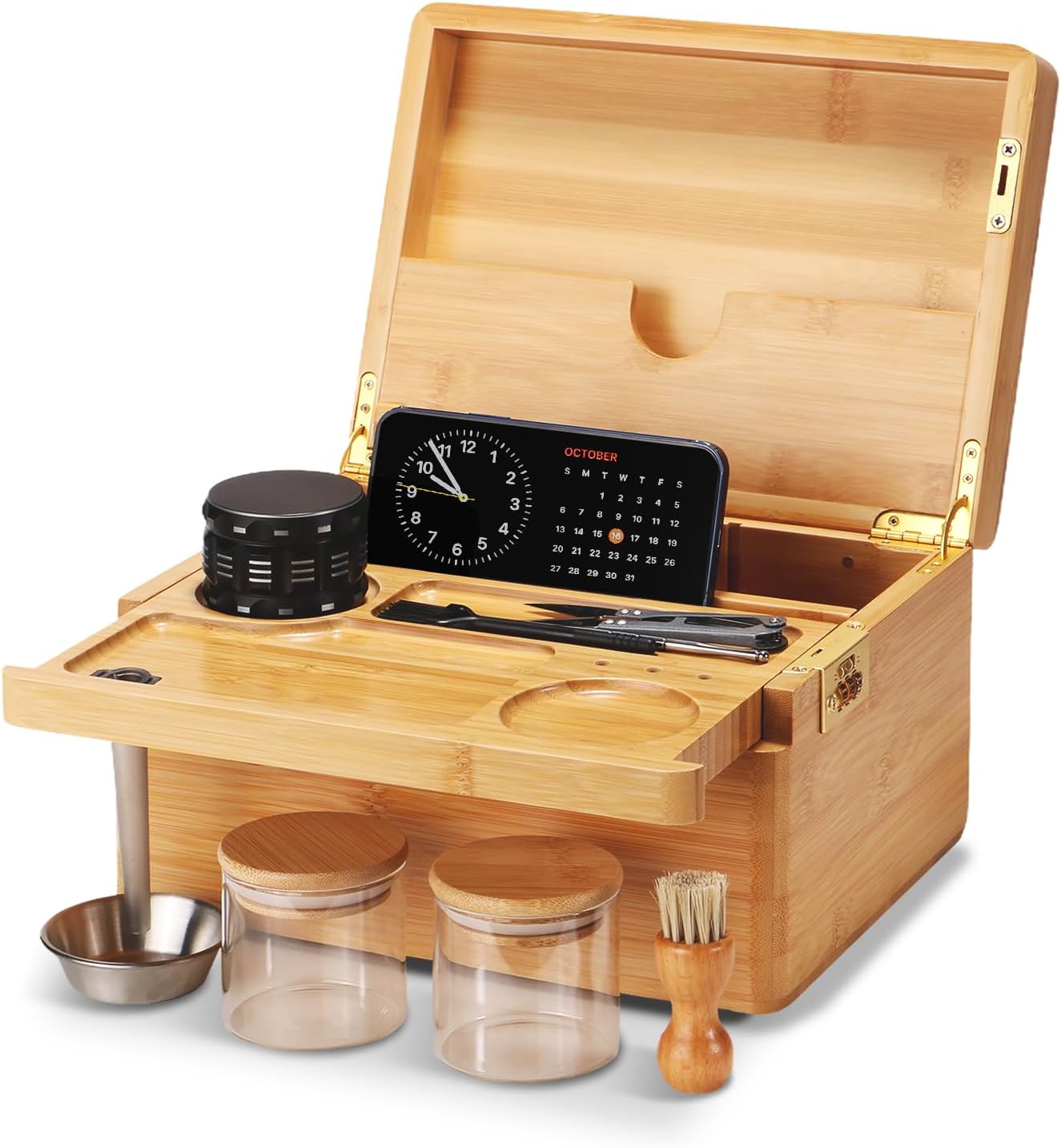 Amazon.com: Premium Storage Box - Extra Large Bamboo Stash Box with ...