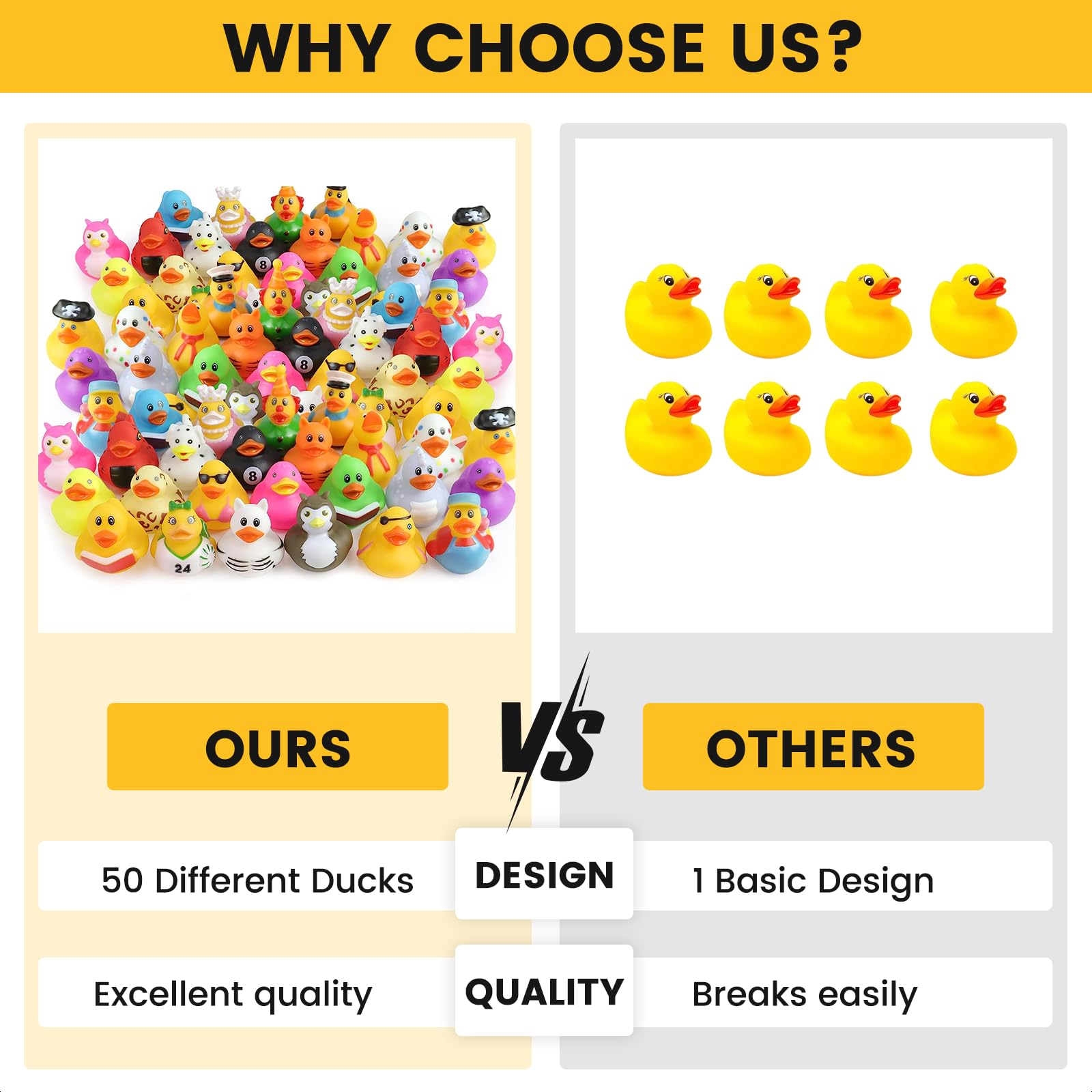 Snapklik.com : 100 Pack Rubber Ducks In Bulk,BOZILY Rubber Ducks Jeep Ducking Jeep Ducks For ...