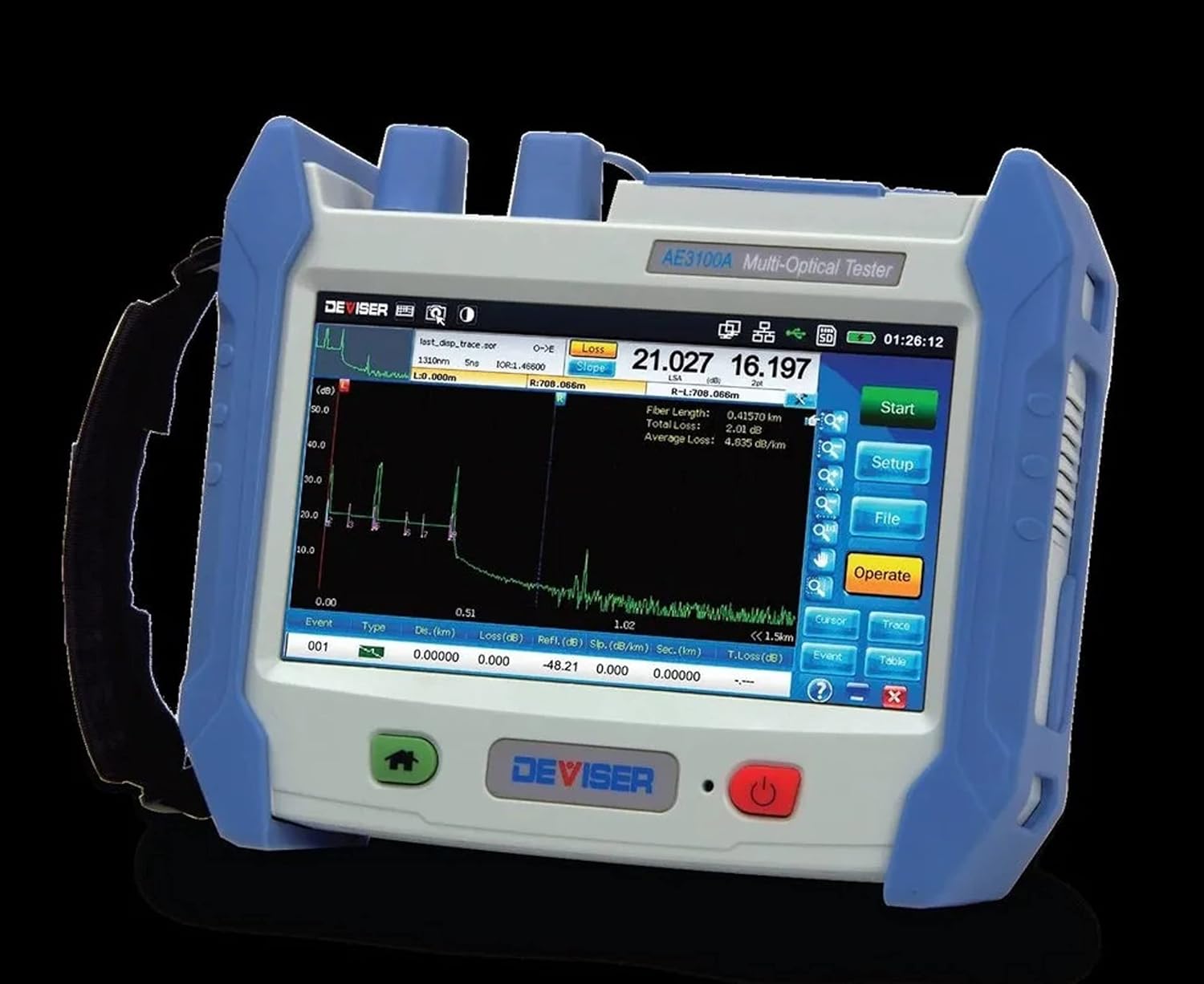 DEVISER™ AE-3100 Handheld OTDR High-Performance OTDR For Many Different ...