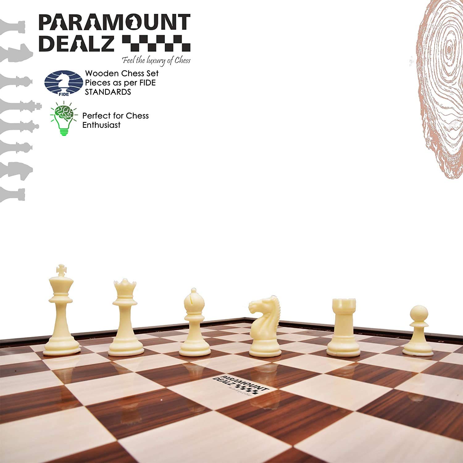 Buy Paramount Dealz Paramount 21" Wooden Laminated Chess Board with ...
