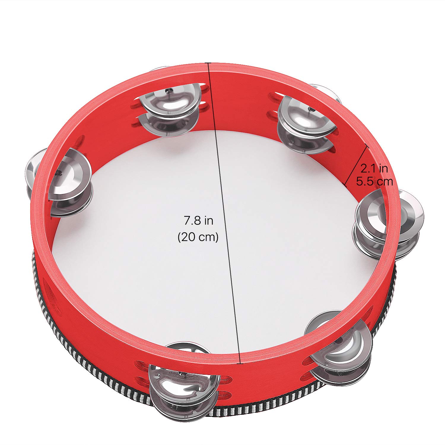Snapklik.com : Flexzion Wood Handheld Tambourine For Kids And Adults 8 ...