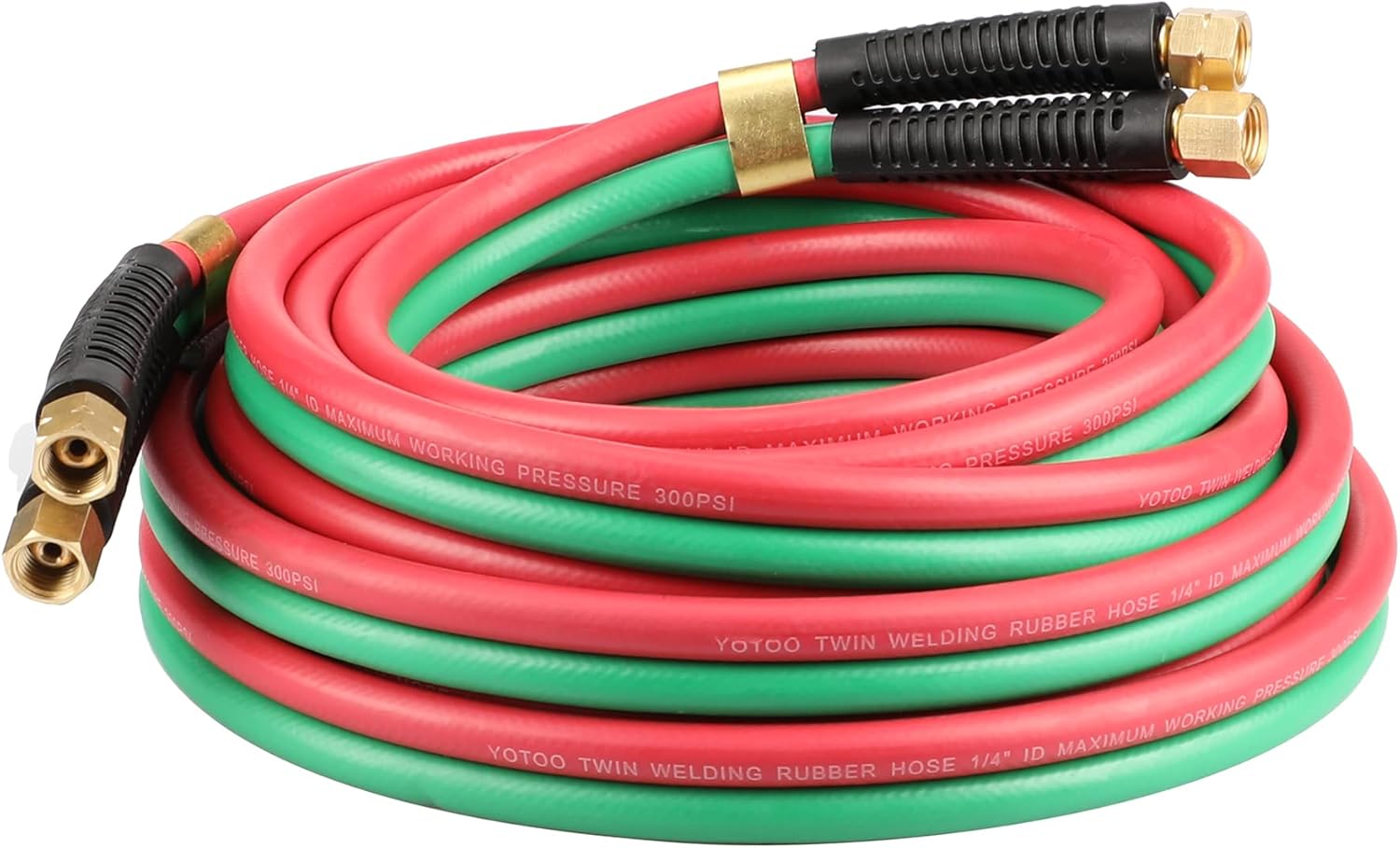 YOTOO Heavy Duty Oxygen Acetylene Hose, Torch Hose 1/4-Inch × 25 Feet ...