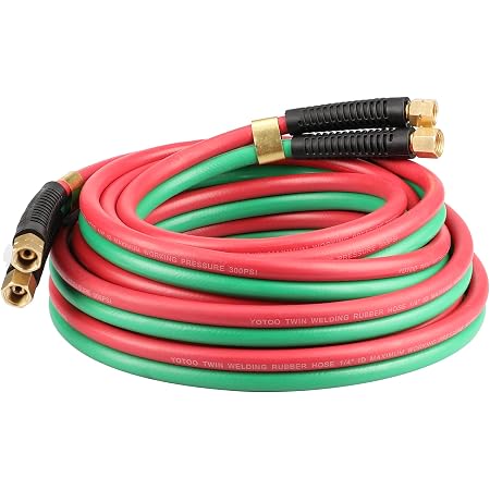 ABN Oxygen Acetylene Hose 1/4 Inch B Fittings Twin Welding Hose Oxy ...