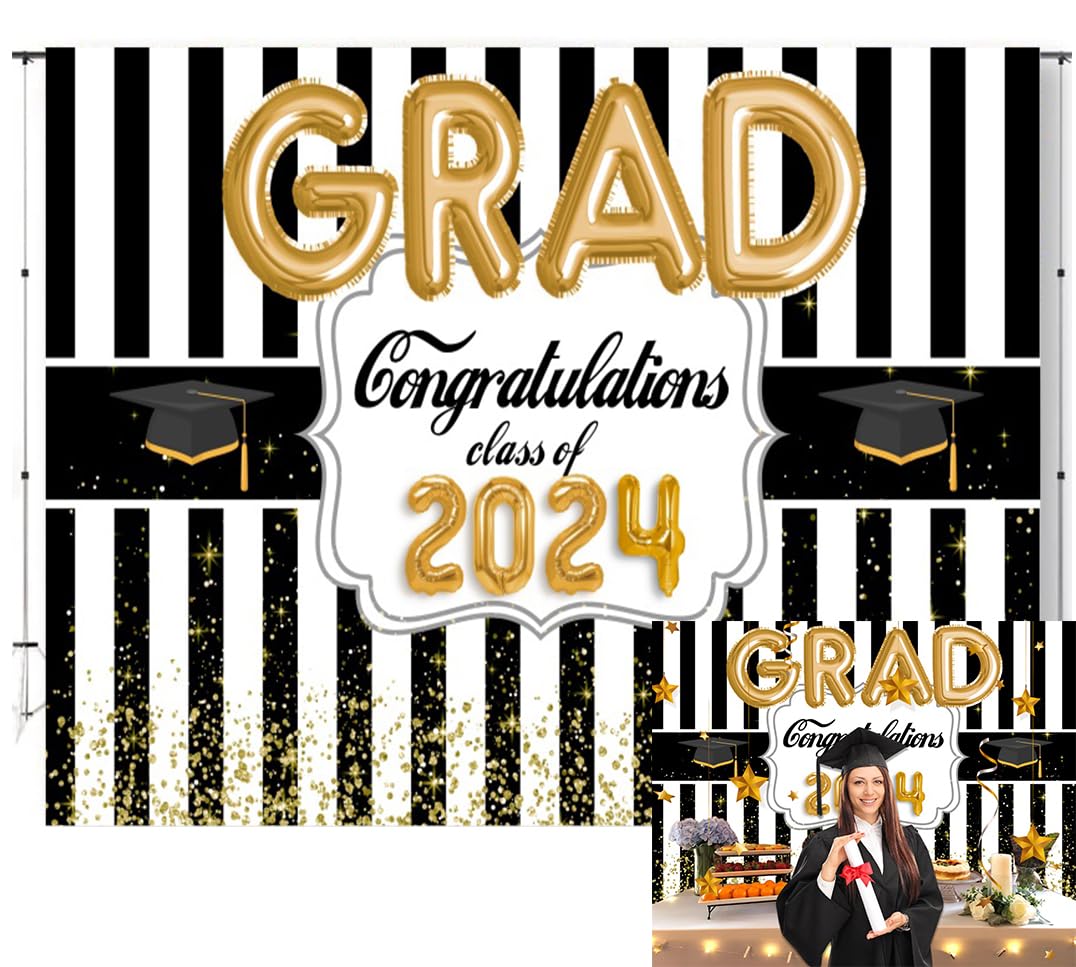 Amazon.com : LFEEY 10x8ft Graduation Backdrop Graduations Class of 2024 ...
