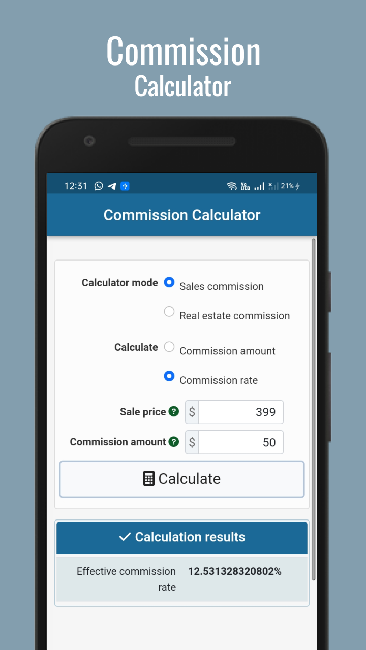 Commission Calculator - App on Amazon Appstore