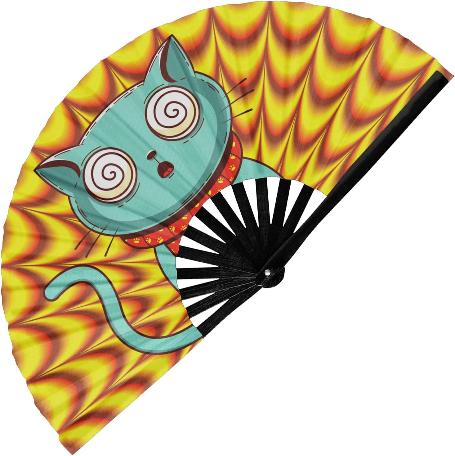 Amazon.com: SYNTECSO Folding Hand Fan for Rave, UV Glow Fan, Large ...