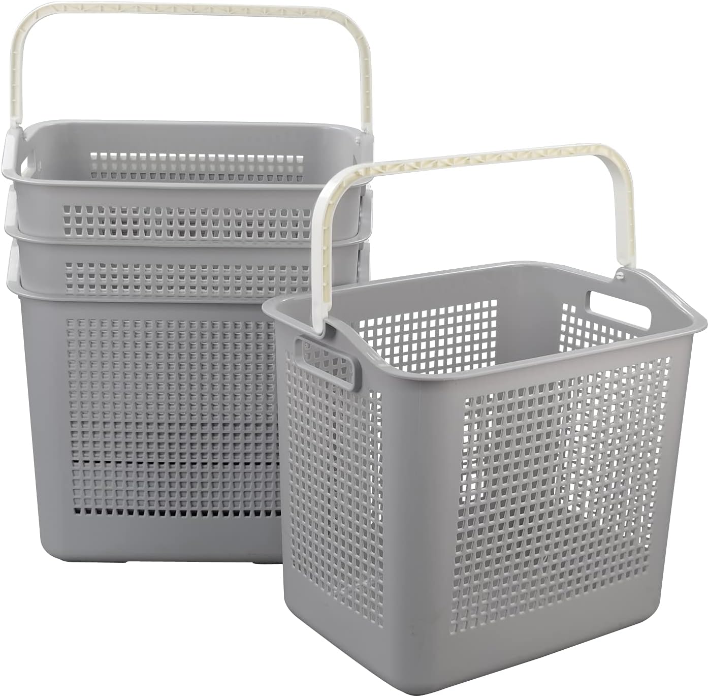 Amazon.com: Knifefish 35 L 4 Packs Plastic Laundry Basket with Handle ...