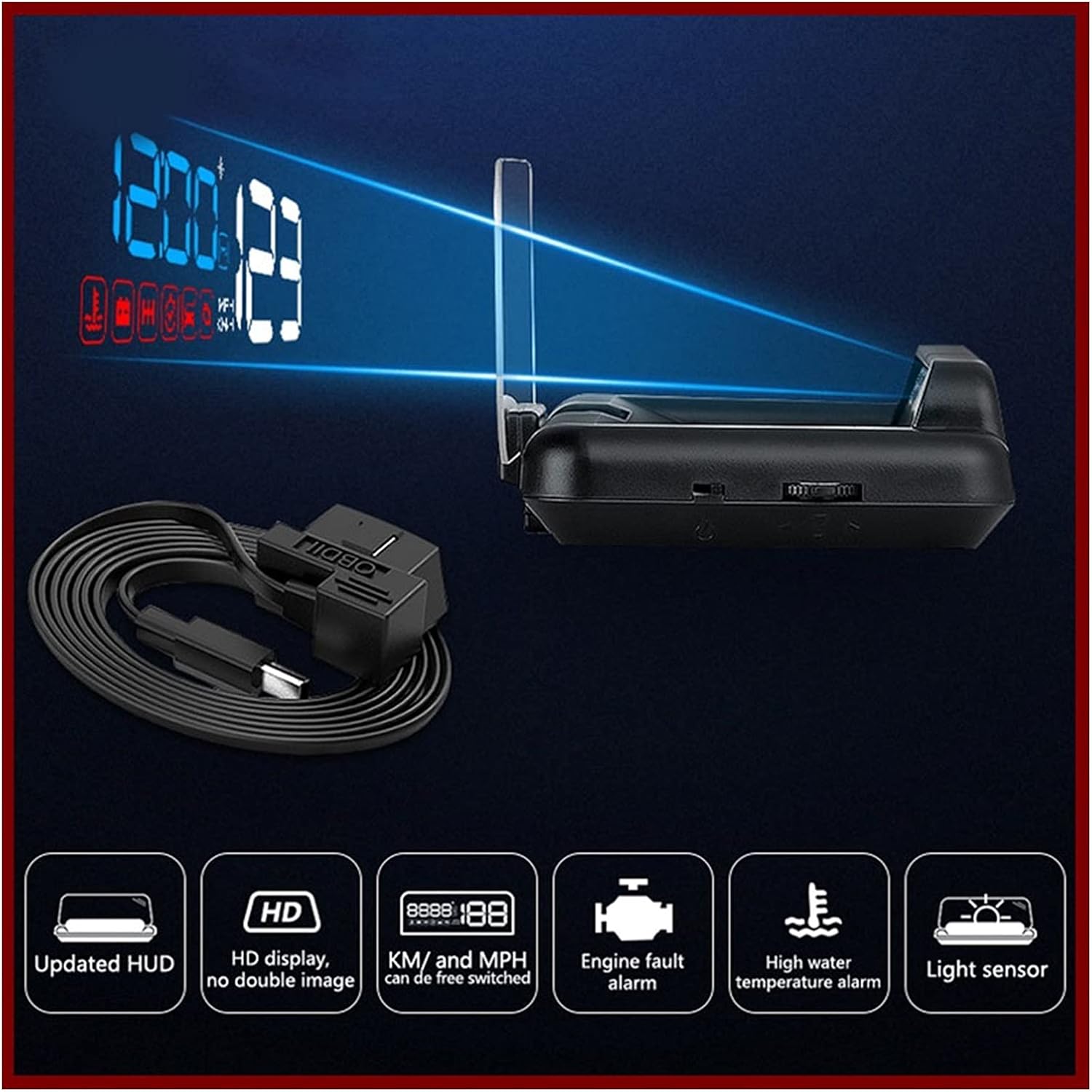 C500 OBD2 Hud Head-Up Display with Mirror Projection Digital Car Speed ...