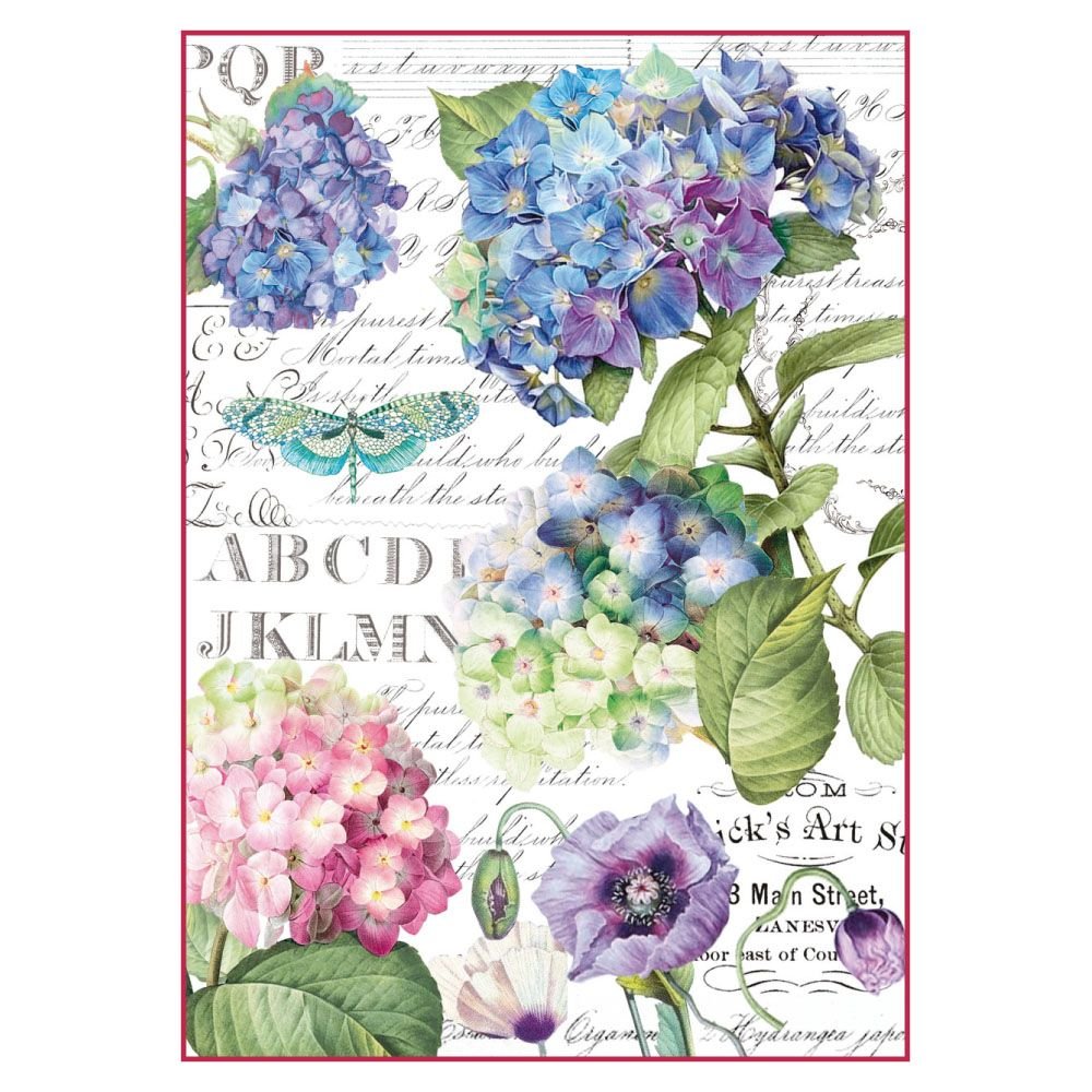 Amazon.com: Stamperia Intl Hortensia & Dragonfly Rice Paper Sheet A4 ...