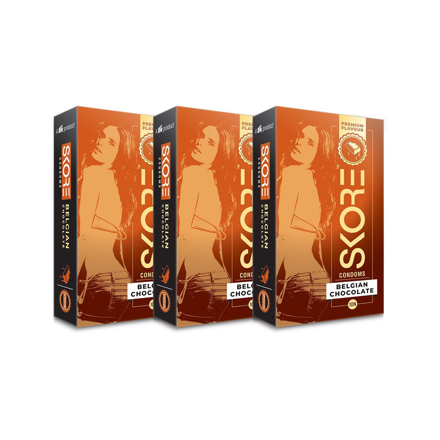 Buy Skore Belgian Chocolate- Premium Condoms -3 Packs (10 pieces per ...