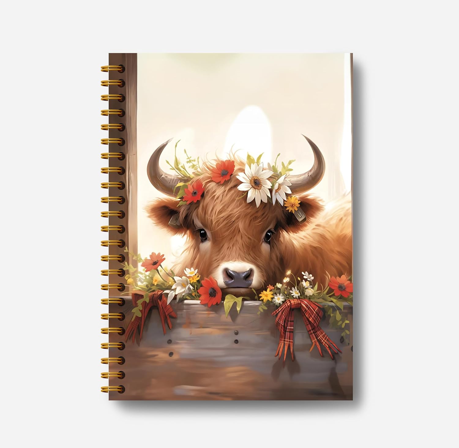 Amazon.com : Guymn Floral Highland Cow Notebook - Western Cow Notebook ...