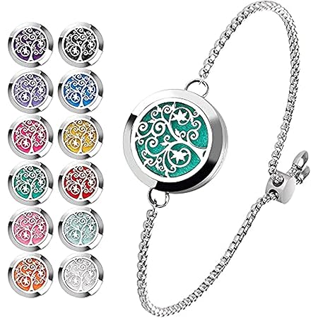 Amazon.com: ttstar Essential Oil Diffuser Bracelet Stainless Steel Aromatherapy Locket ...
