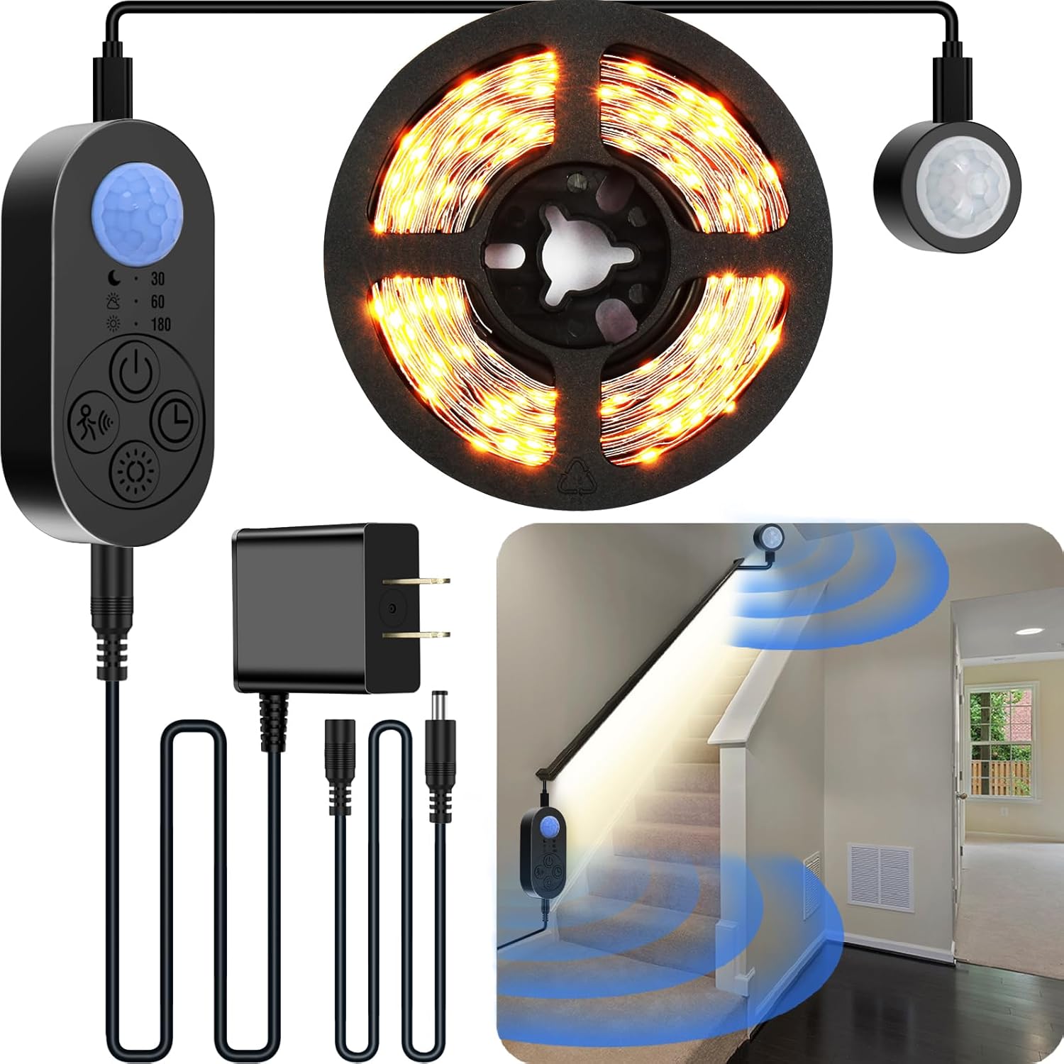 Amazon.com: NIVOTA Dual Motion Sensor Light Indoor - Plug-in Motion ...