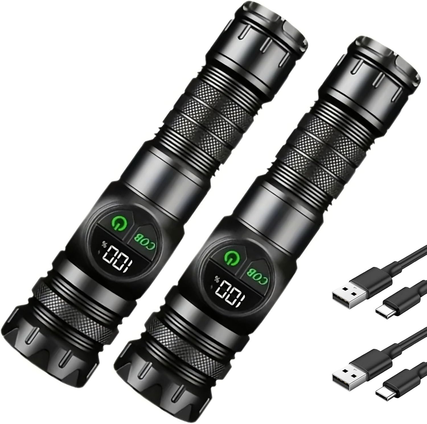Amazon.com: MC-ELIN 2PC Rechargeable Flashlights High Lumens 10000 Long ...
