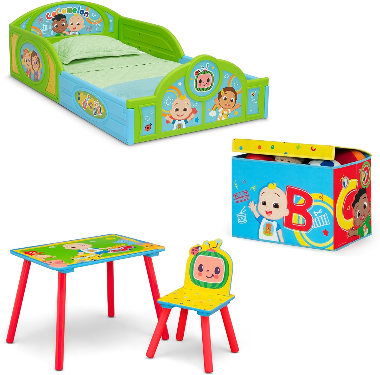 Amazon.com: Delta Children - CoComelon 4-Piece Toddler Room-in-a-Box ...