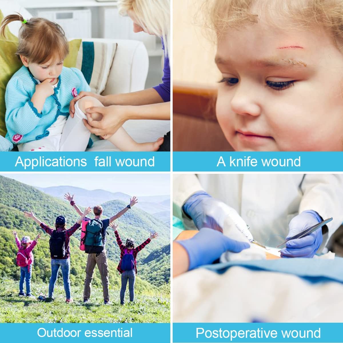 Snapklik.com : Wound Closure Strips - 4 Pcs Butterfly Bandaids Extra ...