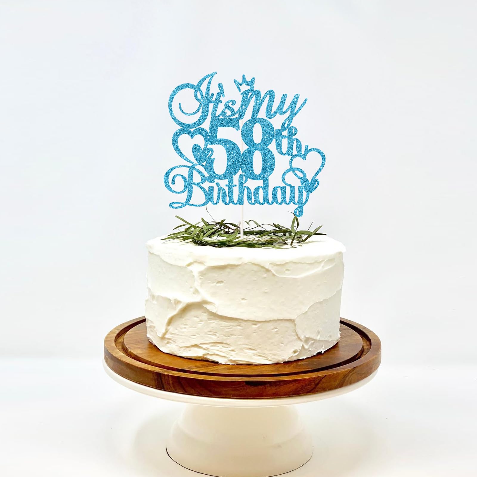 Snapklik.com : Its My 58th Birthday Cake Topper - Blue Glitter Happy ...