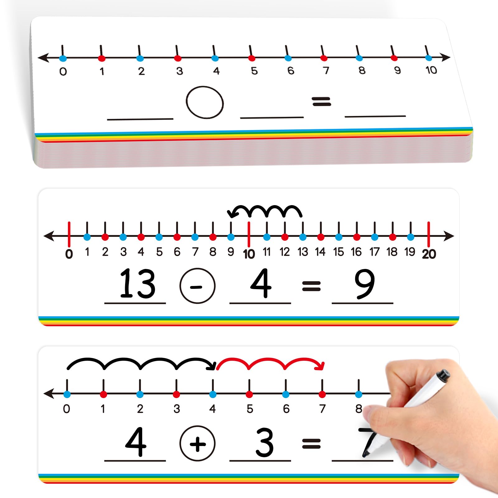 Snapklik.com : 28 Pack Number Line Dry Erase Board Card,12" X 3.9 ...