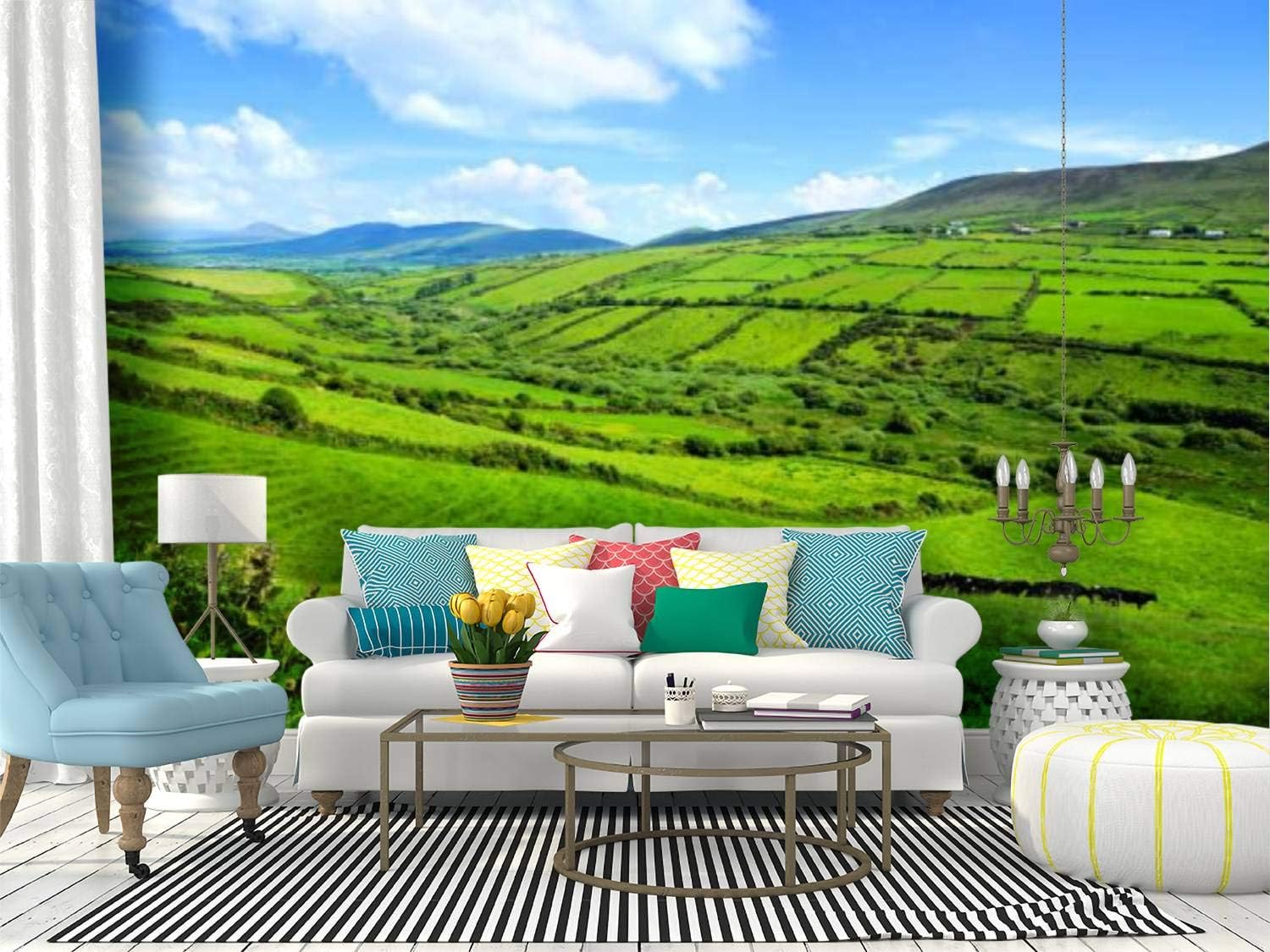 Wall Mural hills of green fields in the countryside of ireland dingle ...