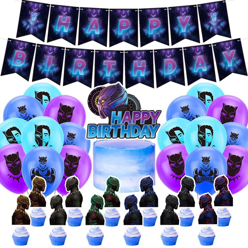 Buy Black Panther Birthday Party Decorations, 32 Pieces Black Panther ...