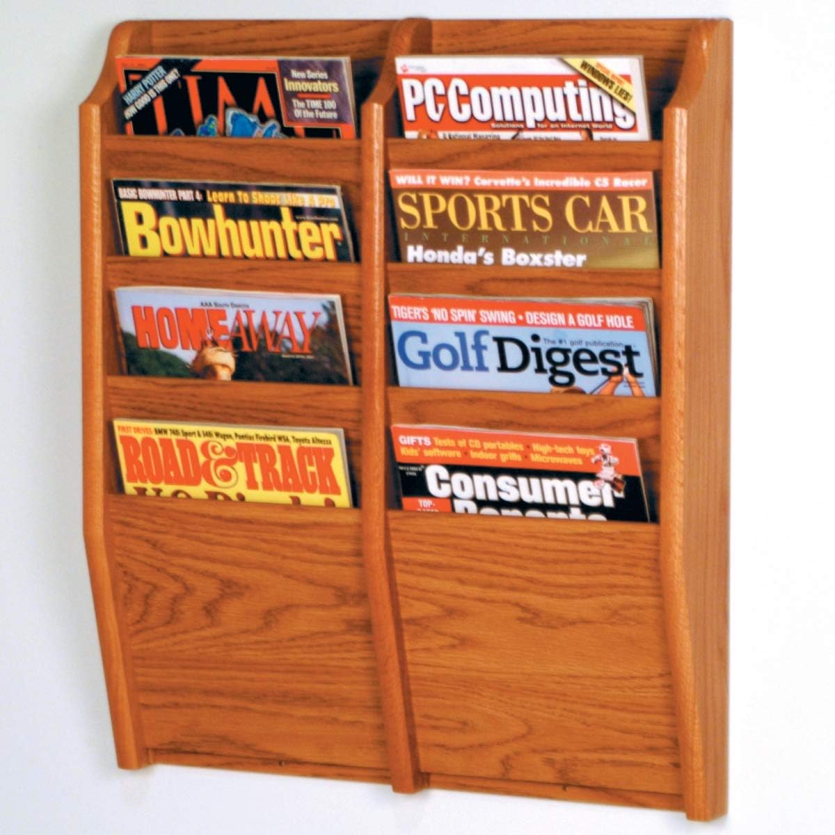 Amazon.com: Wooden Mallet Cascade 8 Pocket Magazine Rack, Black/Light ...
