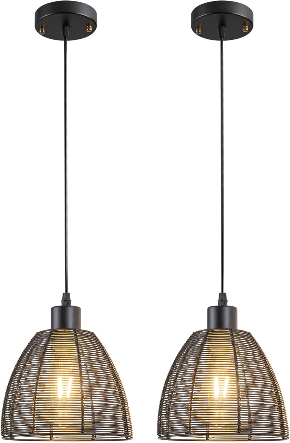 Nekhung Battery Operated Pendant Light with Remote-2 Pack Hanging ...