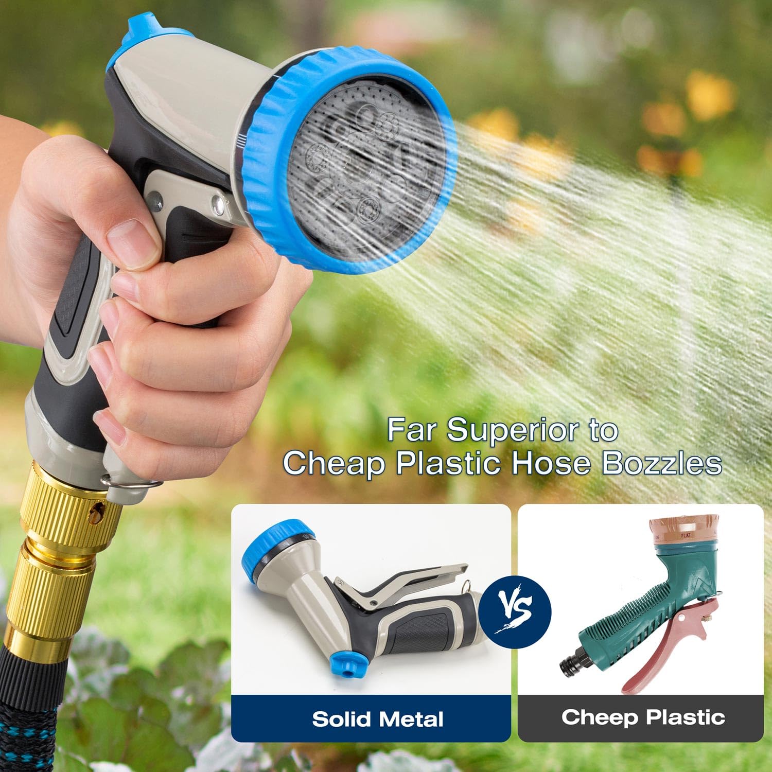 Snapklik.com : Gsinodrs Garden Hose Nozzle - Heavy Duty Metal Water ...