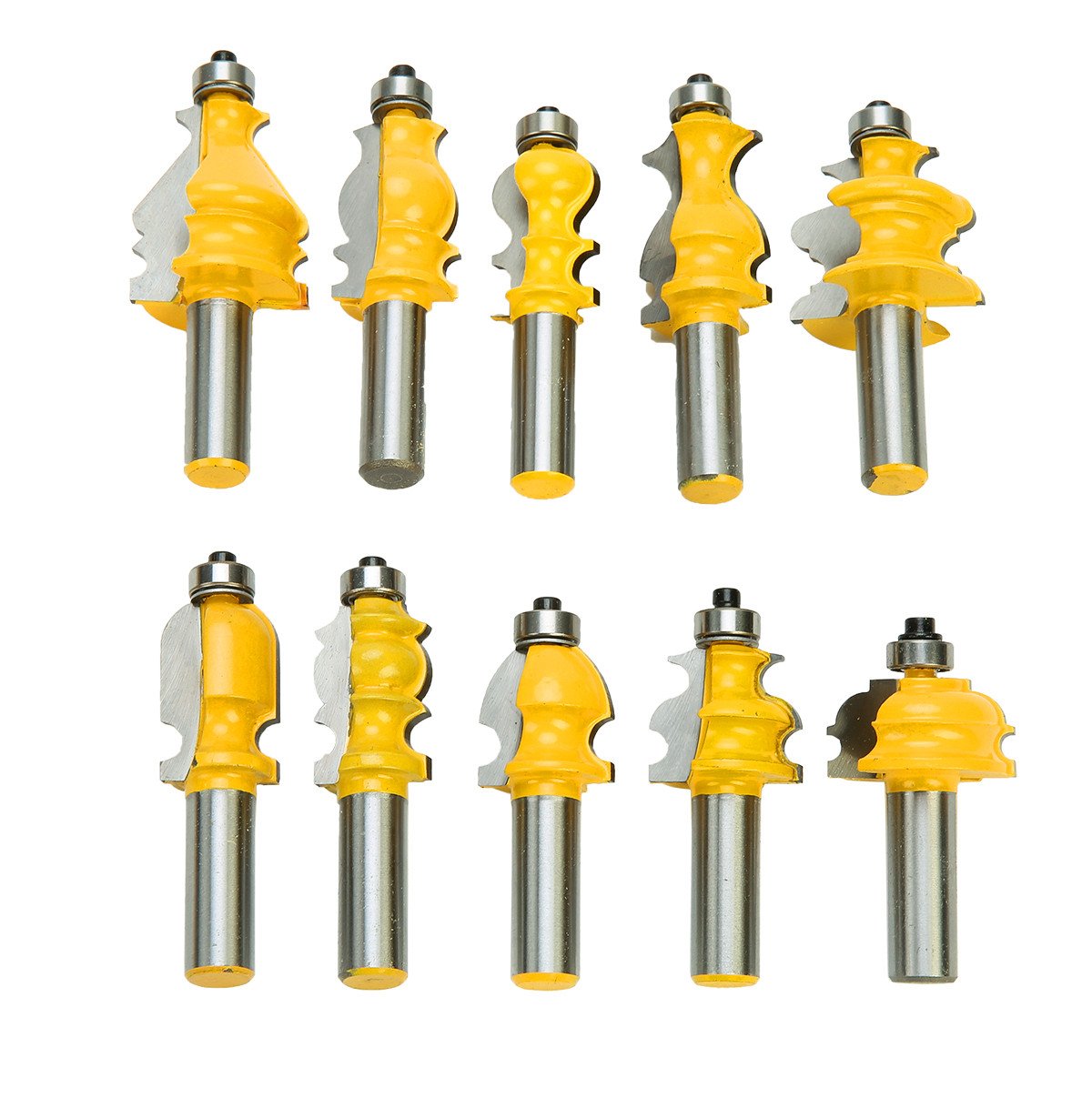 8milelake 10 Bit Architectural Molding Router Bit Set - 1/2inches Shank ...
