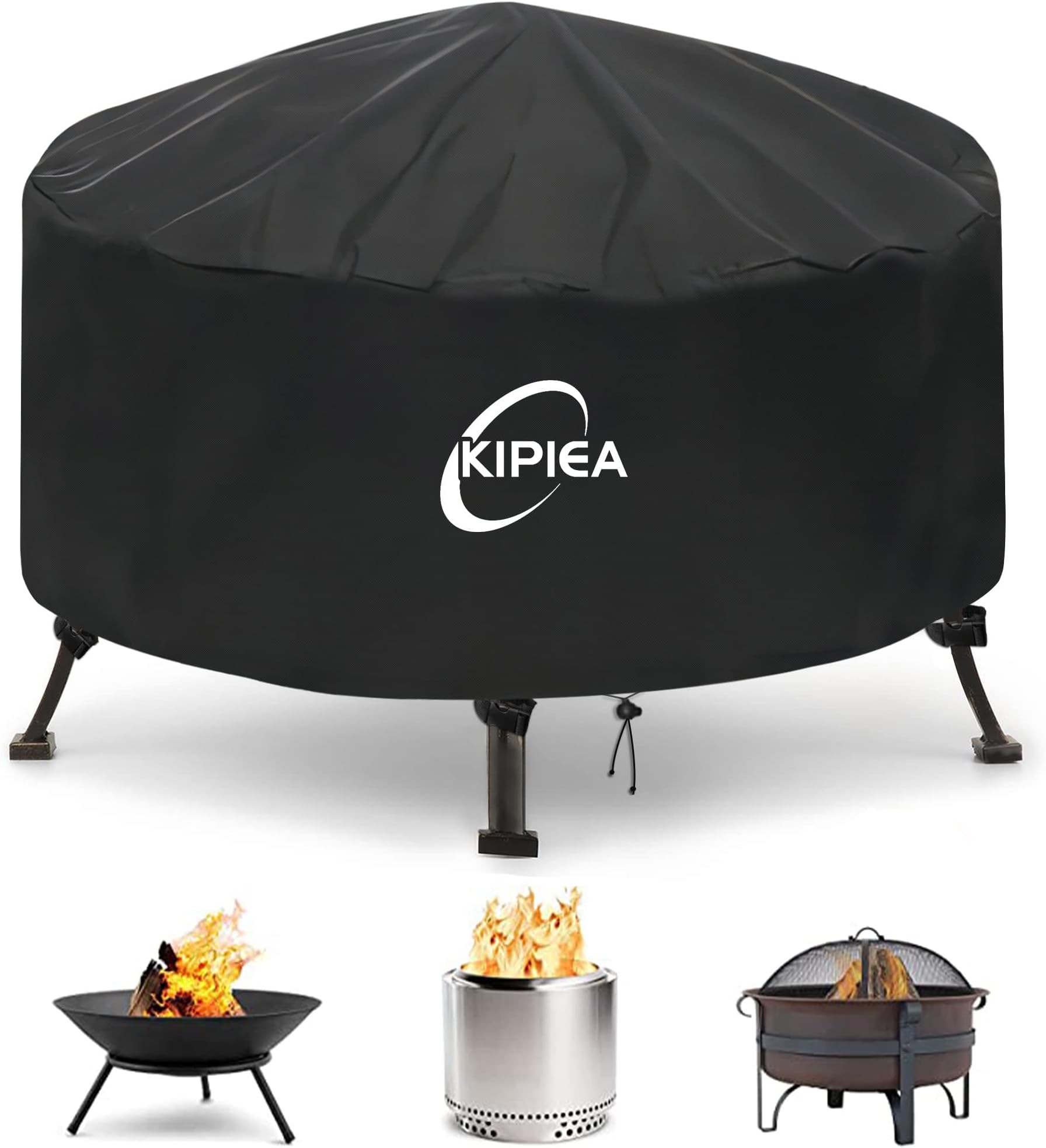 Kipiea Fire Pit Covers Round Outdoor Waterproof Fire Bowl Cover for 20 ...