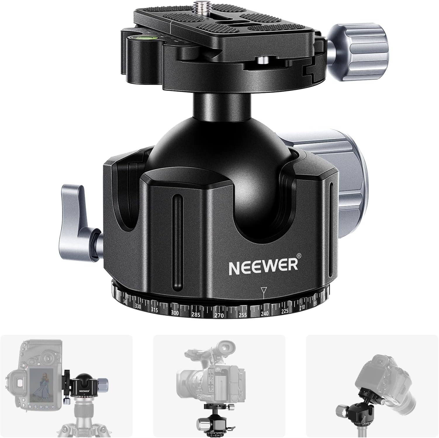 Amazon.com : NEEWER Low Profile Camera Tripod Ball Head, 36mm Metal ...
