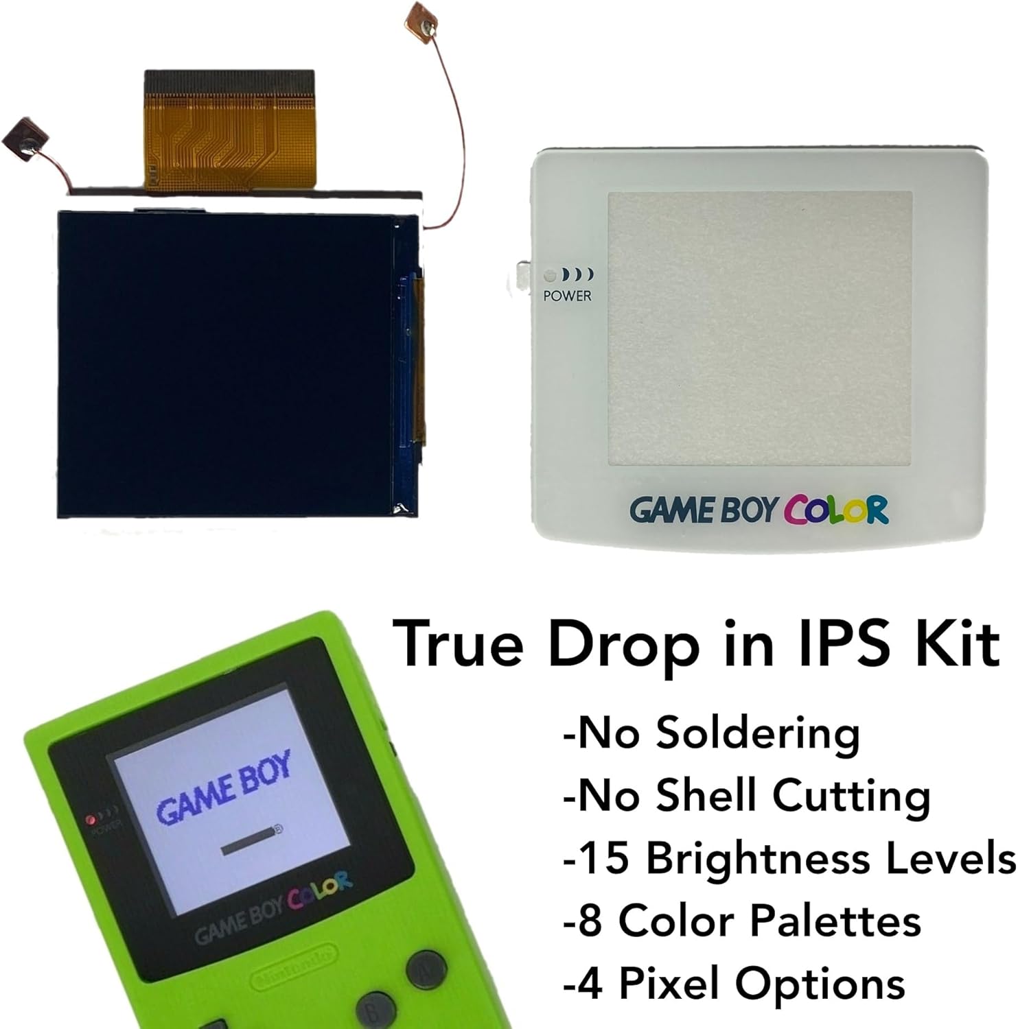Game Boy Color 2.45 Inch IPS Backlight LCD Screen Replacement Kit [DROP ...