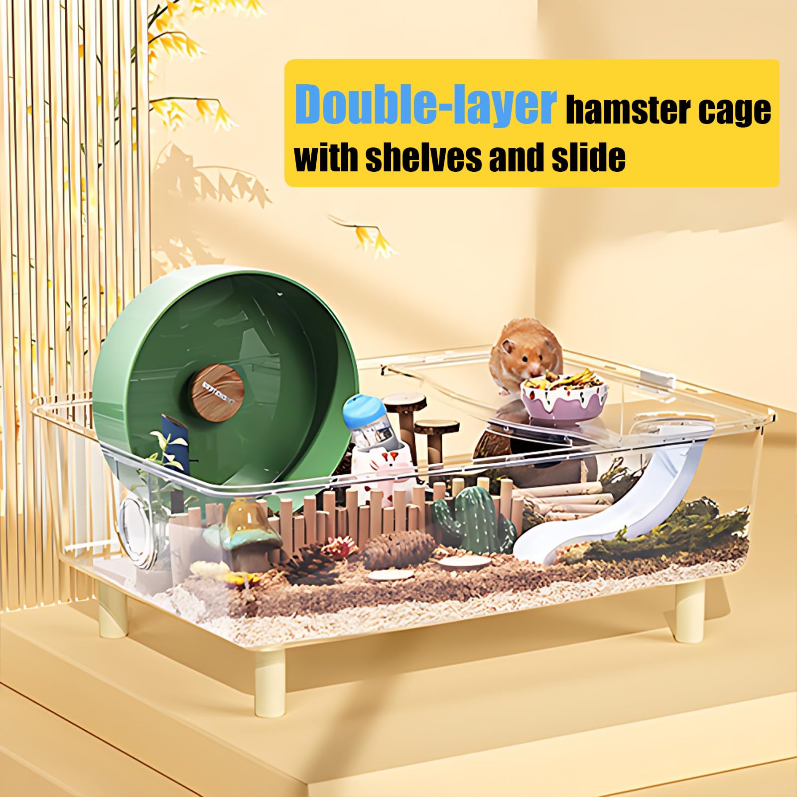 Large 2-Floor Hamster and Guinea Pig Cage Set, Luxury Rat Accommodation ...