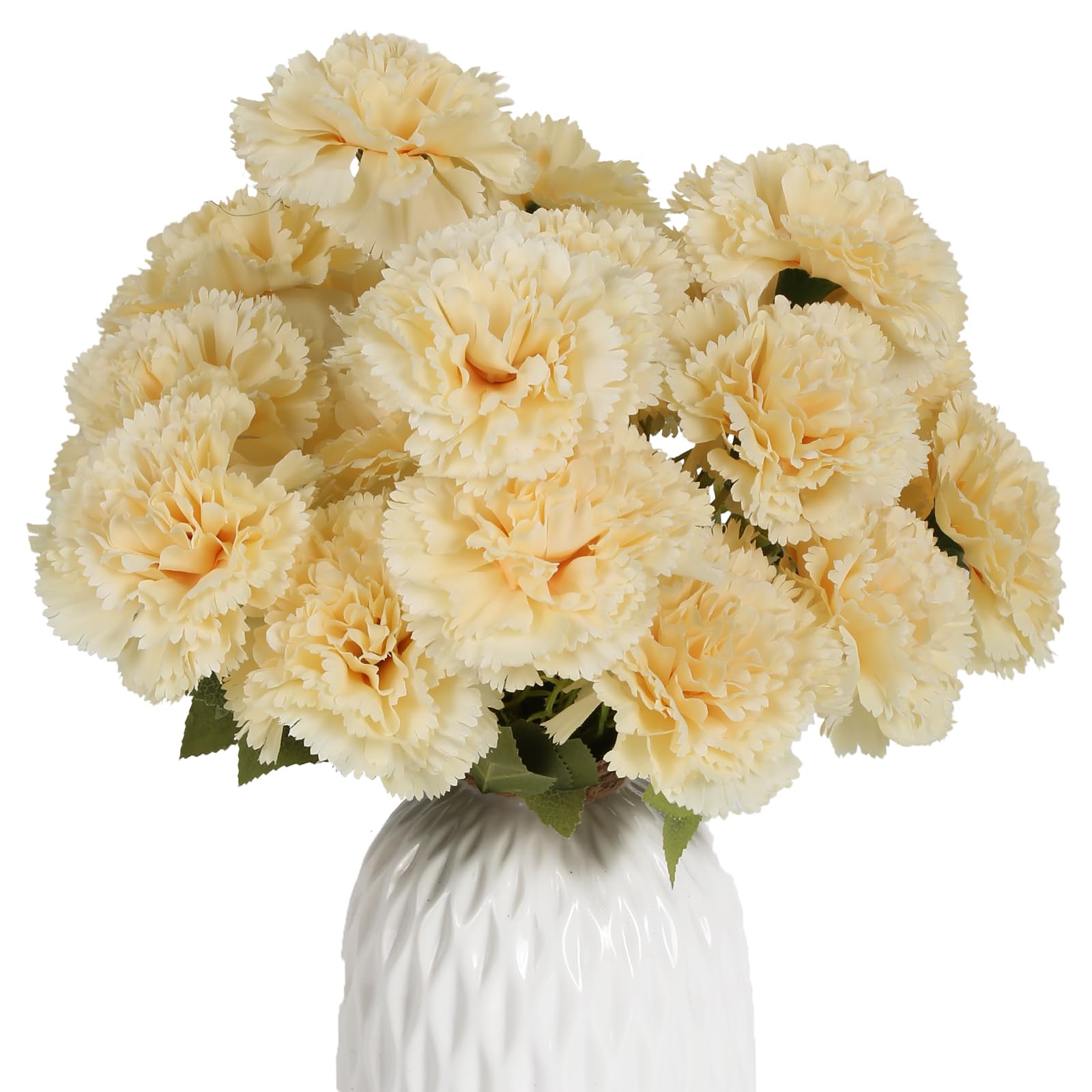 Amazon.com: INSUNSIX Champagne Carnations Artificial Flowers 21 Heads ...