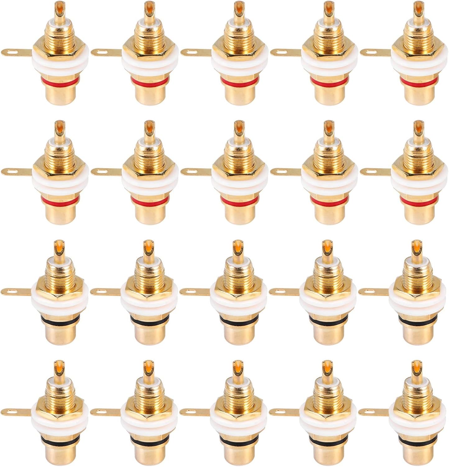 AWAOVV 20 Pcs Gold Plated Terminal Jack Plug, 3/8 Inch Socket ...