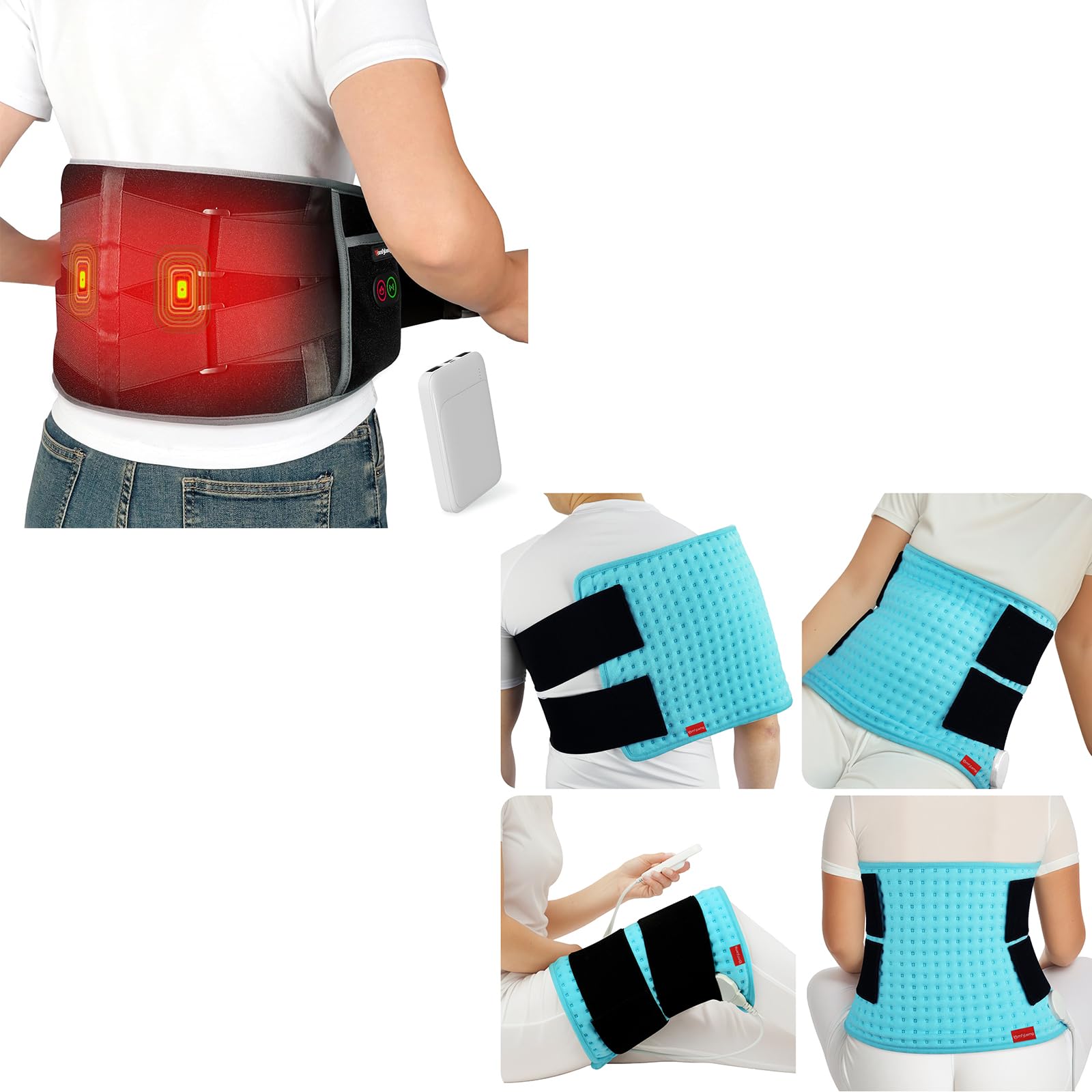 Amazon.com: Comfytemp Cordless Heating Pad with Lower Back with 3 Heat ...