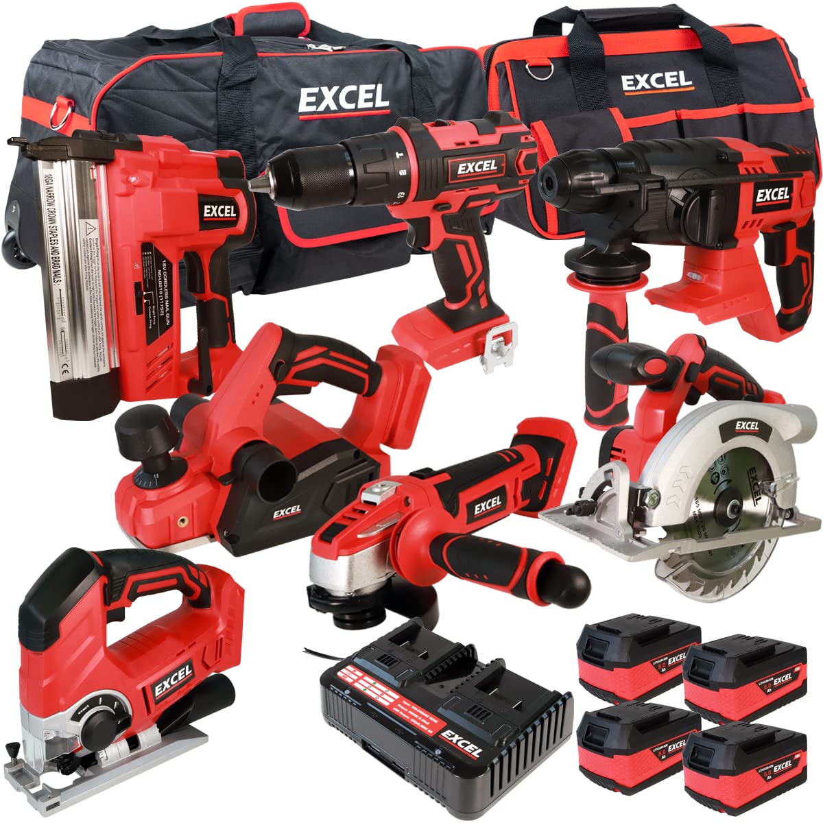 Excel 18v Li Ion 7 Piece Cordless Power Tool Kit | Desertcart GB