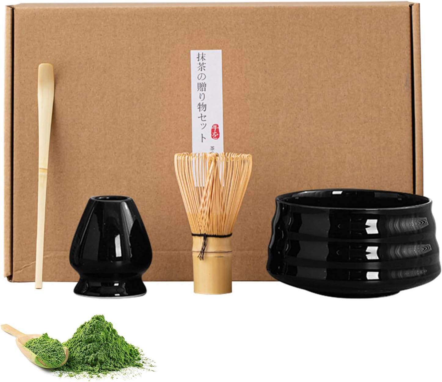Juego de 4 batidores matcha y tazón, tamiz matcha matcha, soporte ...