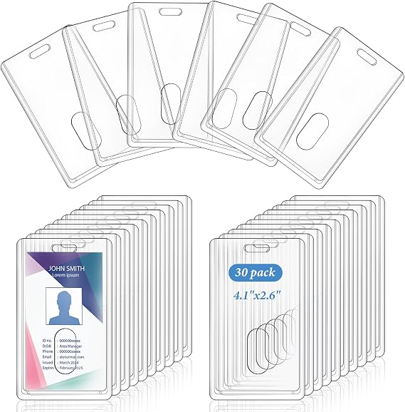 Amazon.com: HOFURME 30 PCS Acrylic Card Holders, Clear ID Card Holders ...