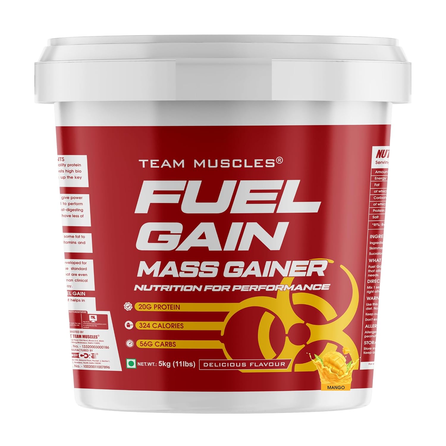 TM WITH TEAM MUSCLES Fuel Gain Mass Gainer-5 Kg| Weight Gainer | Heavy ...